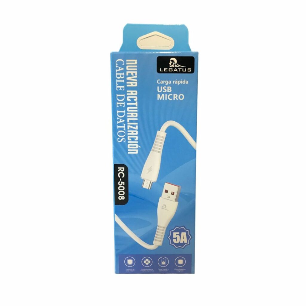 CABLE DE DATOS MICRO USB 5A LEGATUS RC-5008 - Electro Store