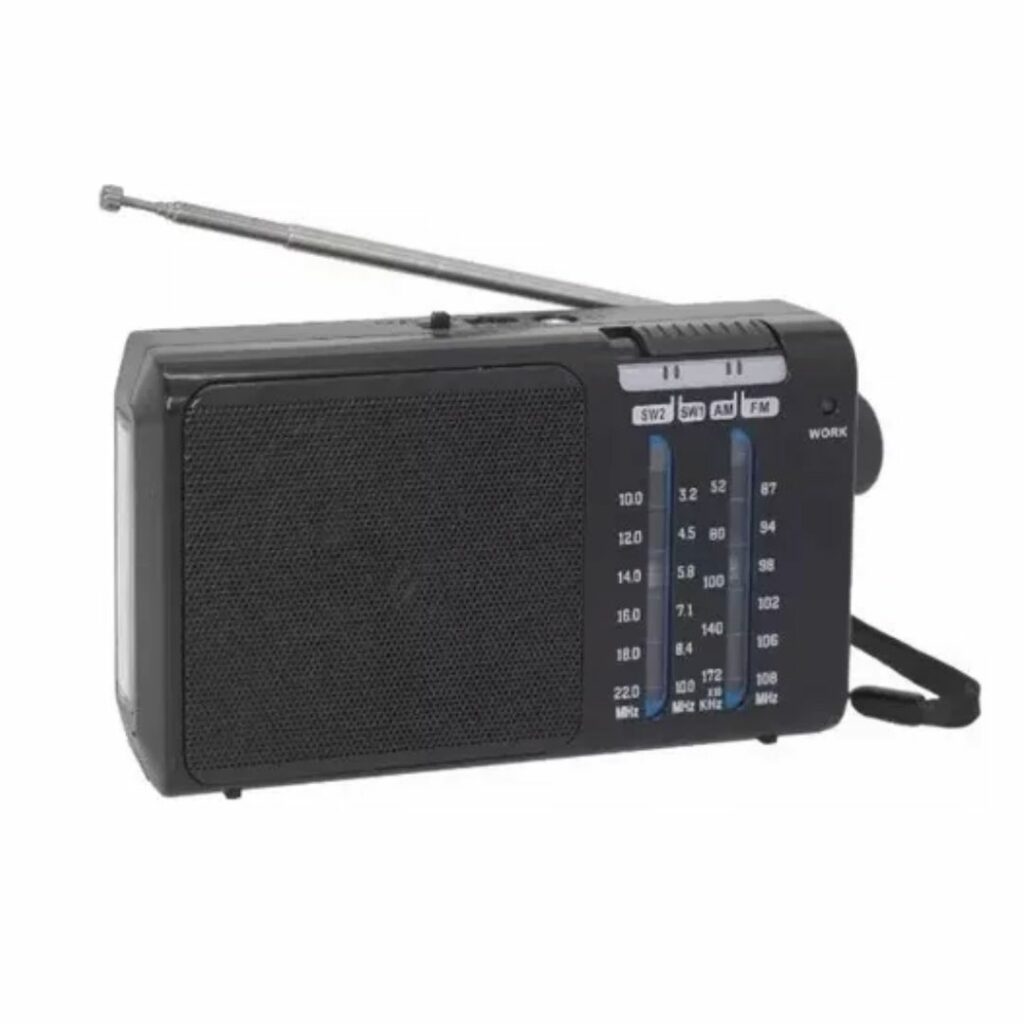 RADIO PORTATIL AM/FM 4 BANDAS RECARGABLE + LINTERNA KTF-1472 - Electro Store