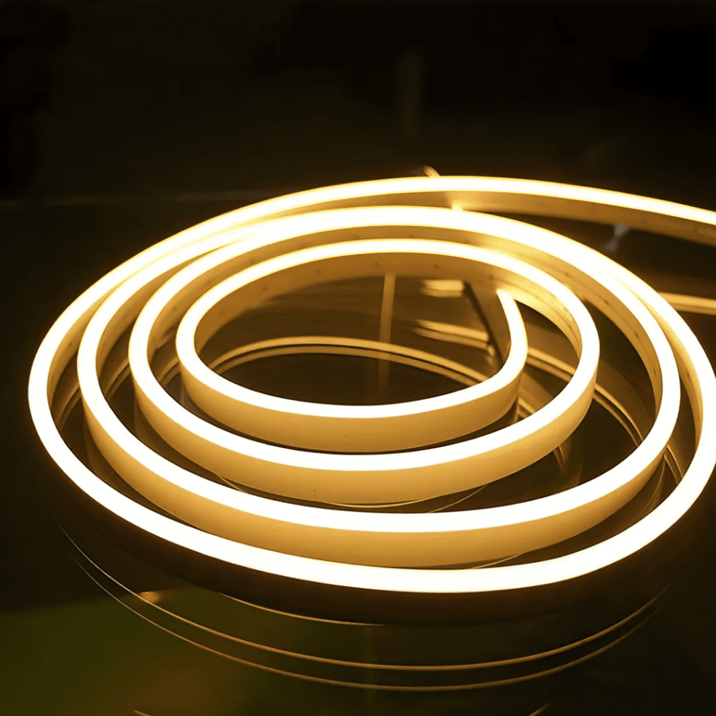 TIRA LED NEON 12V CON FUENTE (5 mts) BLANCA CALIDA - Electro Store