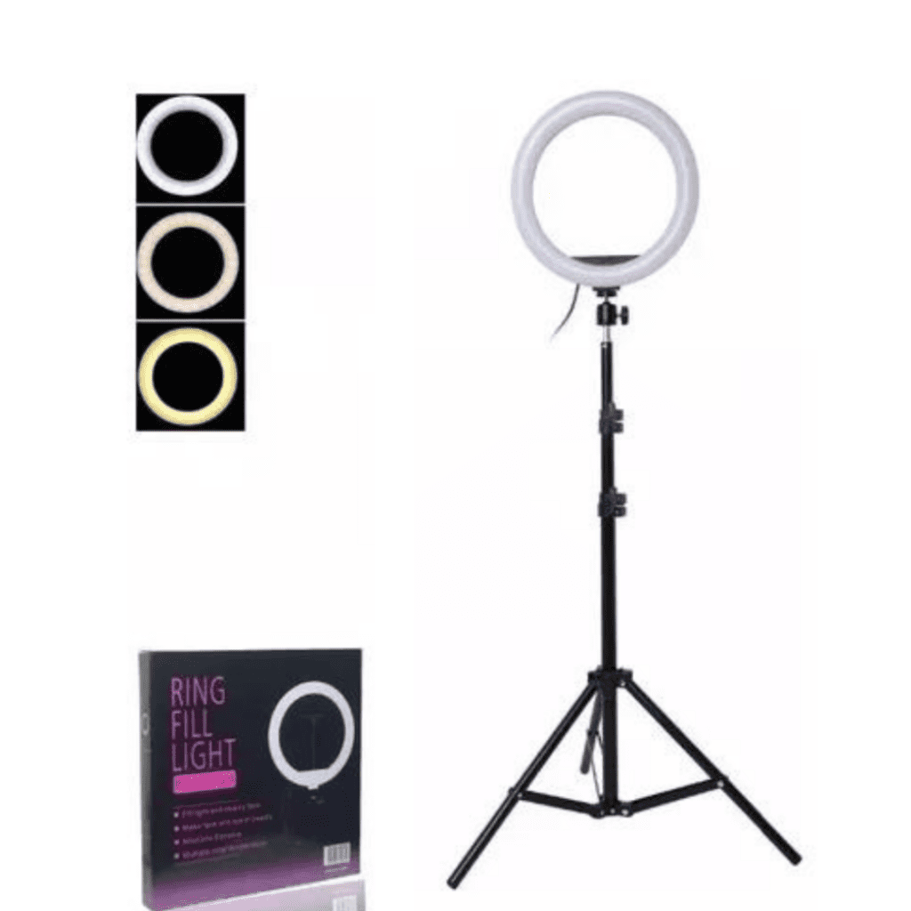 ARO FLASH LED SELFIE 26CM 10 PULG. BLANCO RING FILL LIGHT CON TRIPODE ...