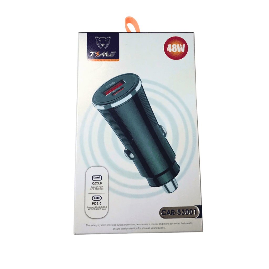 CARGADOR AUTO PLUG IN 48W TIPO C + USB 3.1A CAR-53001 - Electro Store