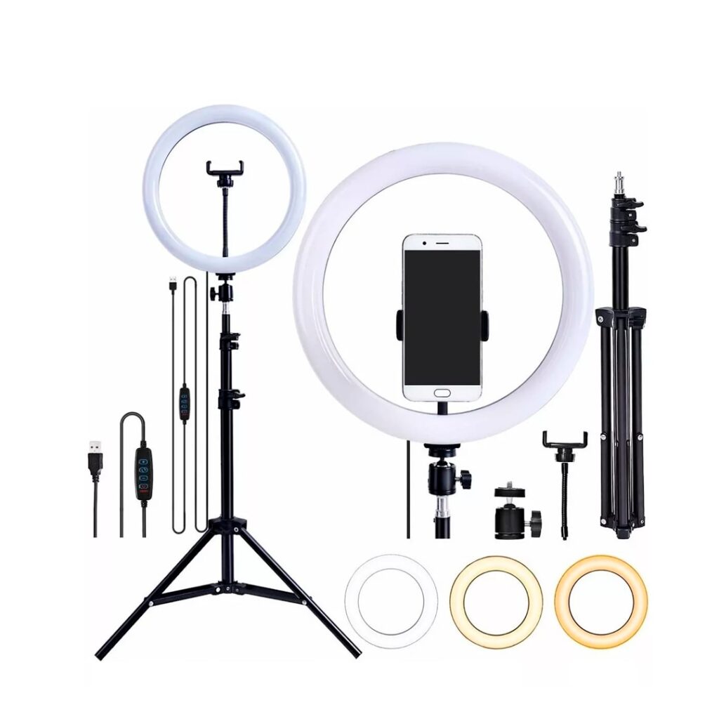 ARO FLASH LED SELFIE 30CM 12 PULG.RING FILL LIGHT CON TRIPODE LJJ-30 - Electro Store