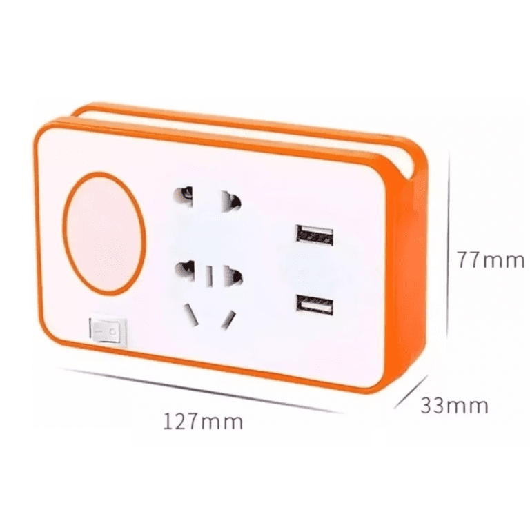 ZAPATILLA 220 + 2 PUERTOS USB CON LUZ Y SOPORTE CELULAR EL0324 ...