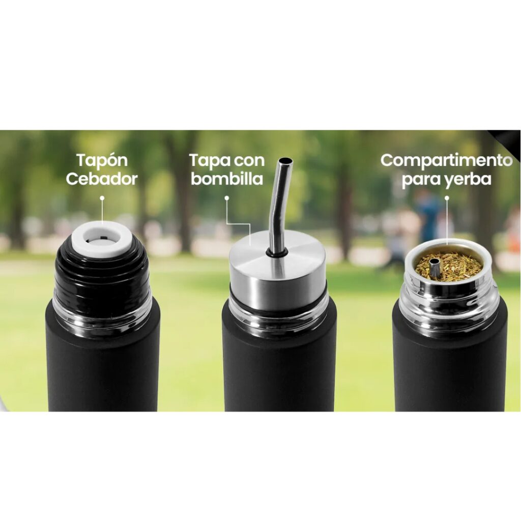TERMO MATE LISTO AUTOCEBANTE DE ACERO 500ML TH-24W - Electro Store