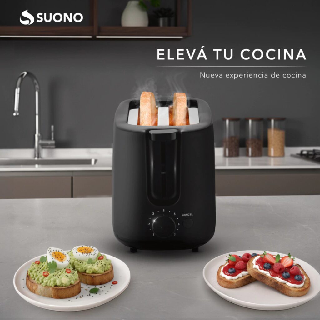 TOSTADORA 2 RANURAS 750W SUONO HOG0382NEG - Electro Store