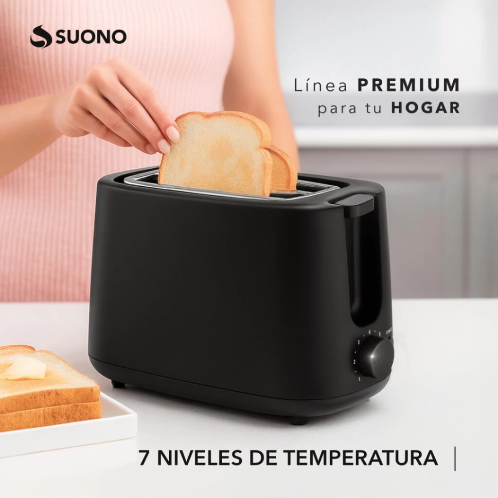 TOSTADORA 2 RANURAS 750W SUONO HOG0382NEG - Electro Store